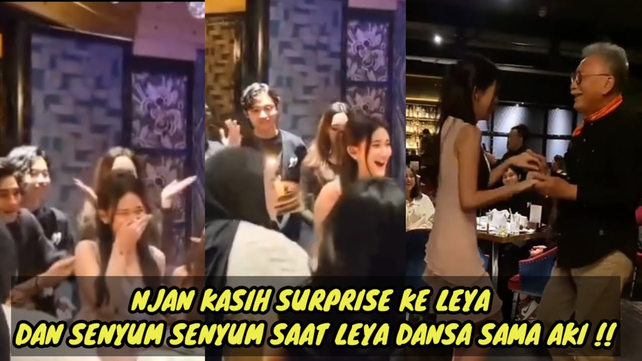 NJAN KASIH SURPRISE KE LEYA DAN SENYUM SENYUM LIHAT LEYA DANSA SAMA AKI ...