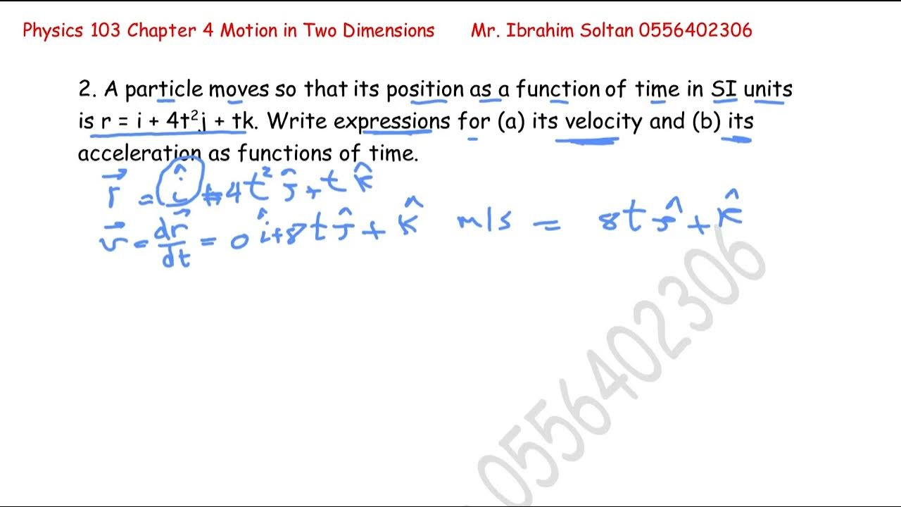 Physics Chapter 4 Motion in Two dimensions Problem 2 - YouTube