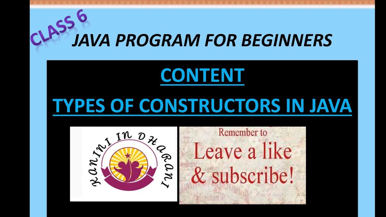 Types of Constructors in Java/Java class for beginners class6/Kanini in ...