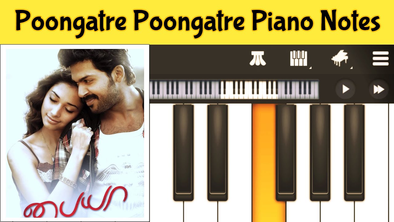 Poongatre Poongatre | Paiyaa | Piano Tutorial - YouTube