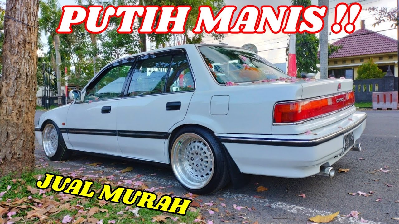 Dijual honda grand civic tahun 91 warna putih mulus glowing !! - YouTube