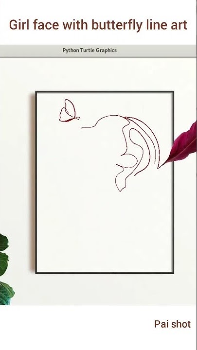 Girl with butterfly line art using python turtle #shorts #paishot # ...
