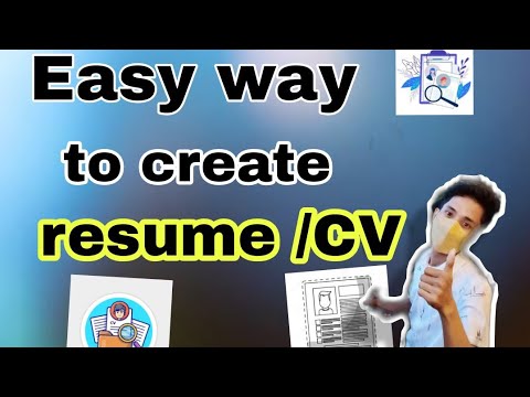 easy way to create resume/CV using mobile phone (tutorial) - YouTube