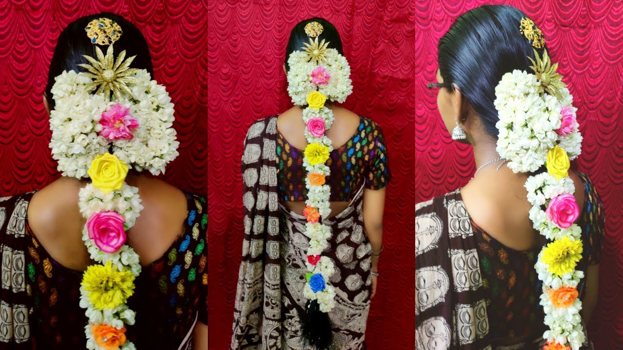 தலை அலங்காரம்🌼Traditional hairstyle of Tamilnadu - YouTube
