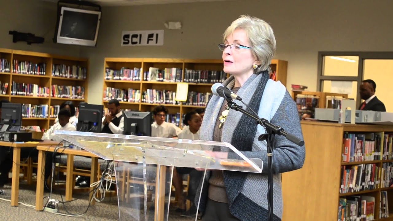 June Atkinson celebrates bus drivers at Holly Springs High School - YouTube