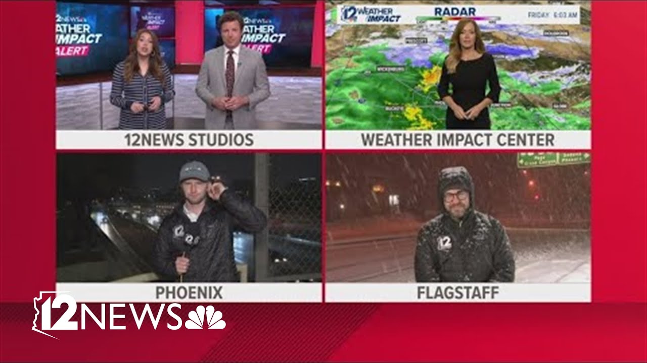 12News team coverage on winter weather hitting Arizona - YouTube