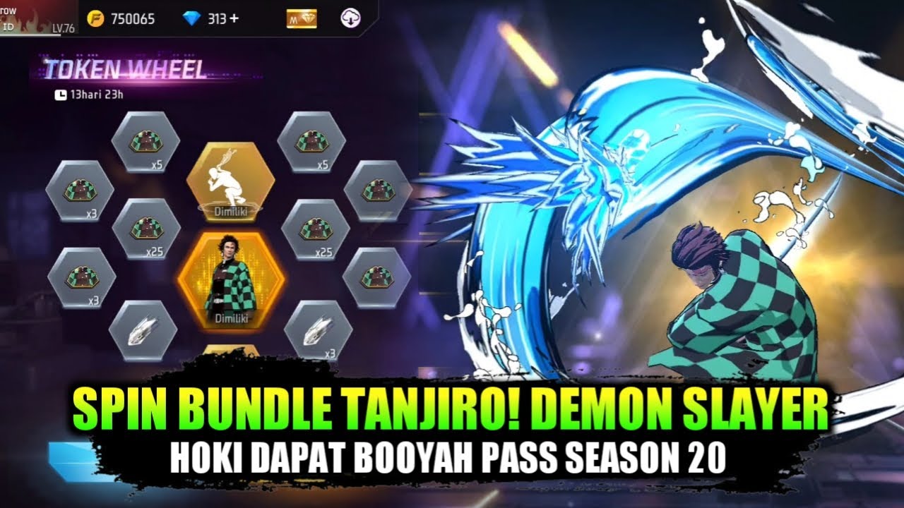 SPIN BUNDLE TANJIRO PART 2 EVENT DEMON SLAYER & BOOYAH PASS SEASON 20 ...