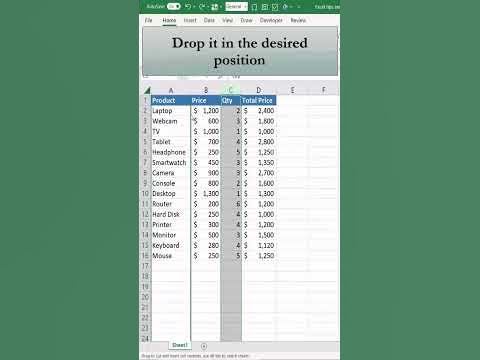 How to Move and Copy Rows and Columns in Excel with Drag and Drop - YouTube