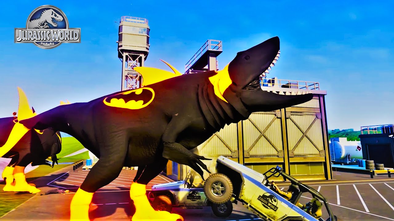All Dinosaur Battles In Jurassic Park:Batman T-REX, Batman King Shark ...