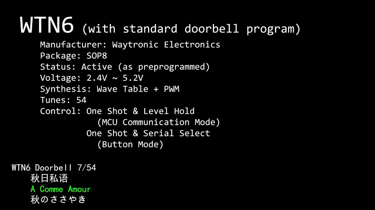 Waytronic WTN6 (Doorbell Standard Program) - YouTube