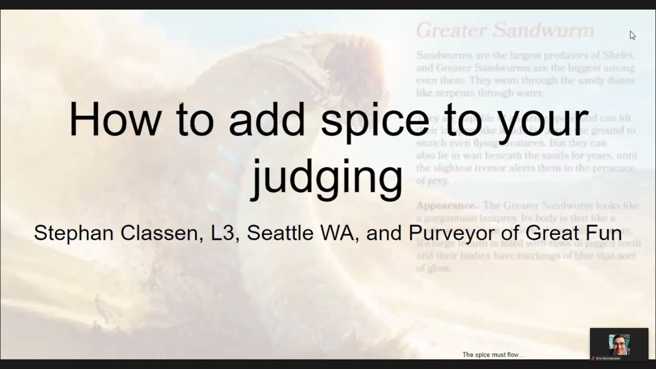 Stephan Classen on How to Add Spice to your Judging - YouTube