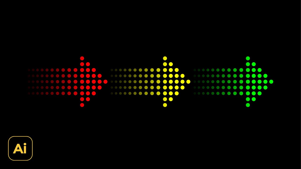 How to draw Easy Halftone Arrow - Adobe Illustrator Tutorials - YouTube