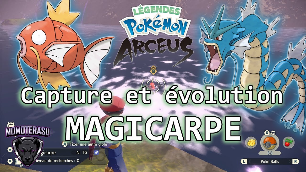 Capture de Magicarpe et évolution en Léviator Légendes Pokémon Arceus ...