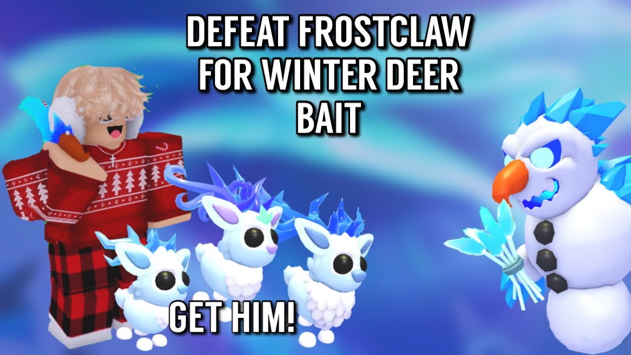 Defeat Frostclaw & Get FREE Winter Deer Bait! 🎯 ️ (Adopt Me!) - YouTube