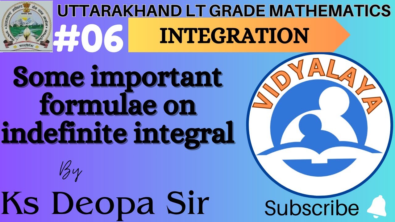 Important formulae on indefinite integral by Ks Deopa Sir(lt grade ...