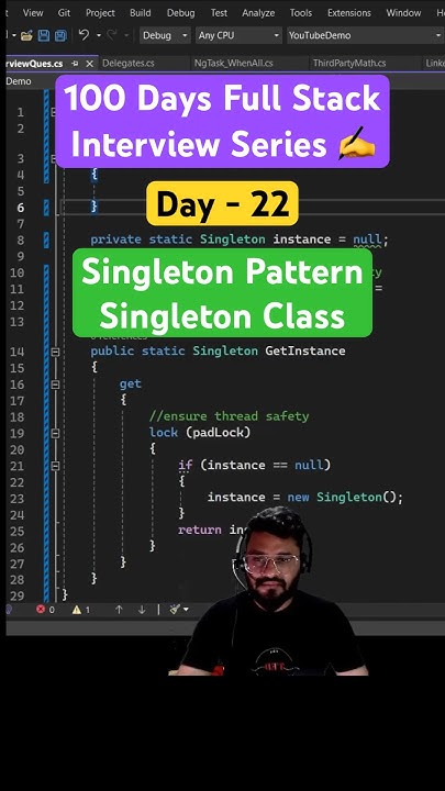 #day22 - Full Stack interview Series | What is Singleton design patterns #shorts #coding #csharp ...