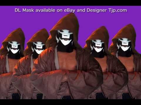 Dark Lotus Wrestling Mask Black with White Cross & Dreds - YouTube