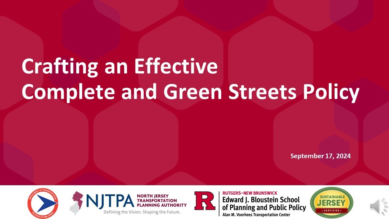 Webinar: Crafting an Effective Complete and Green Streets Policy - YouTube
