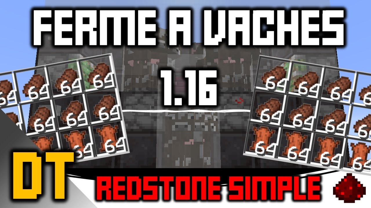 FERME A VACHES SIMPLE : MINECRAFT 1.16 GUIDE - YouTube