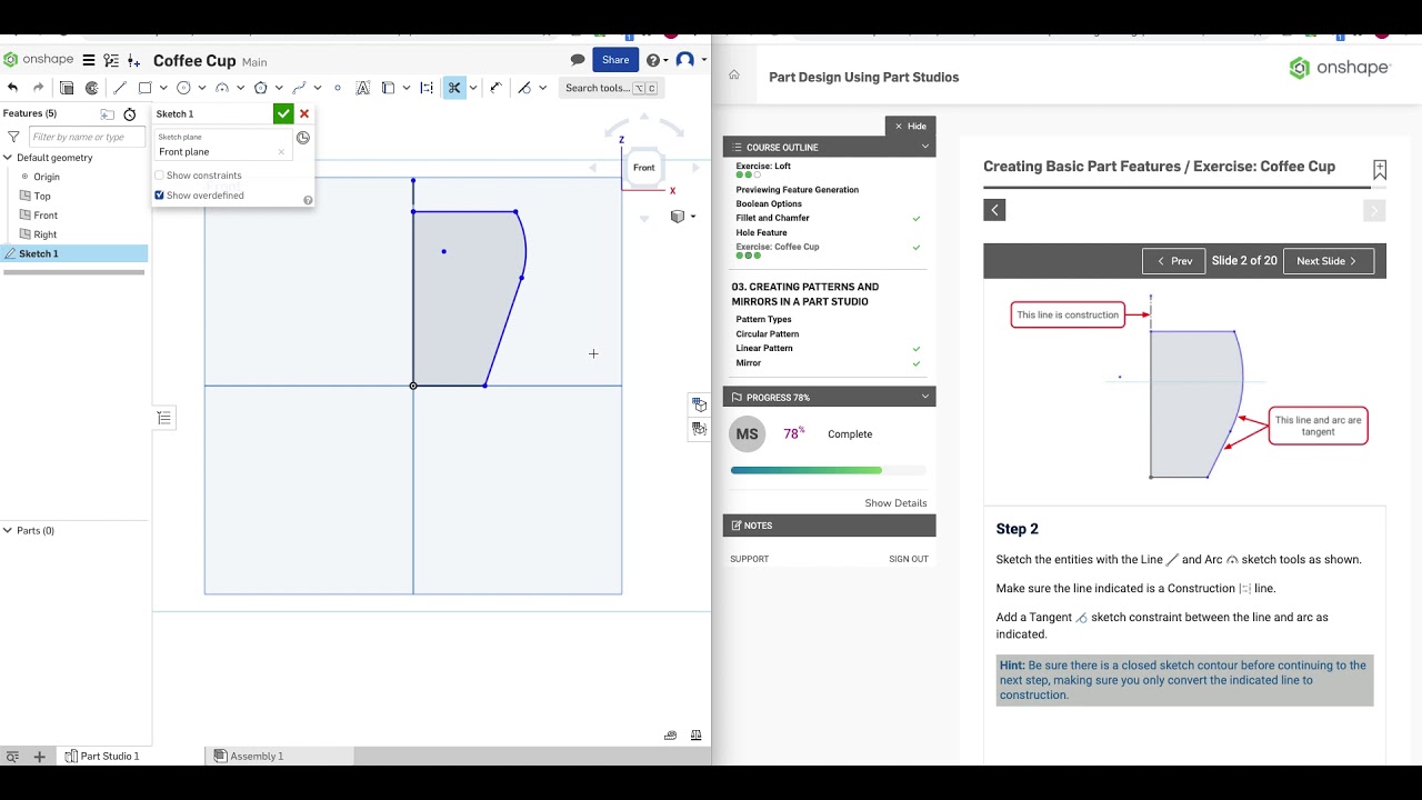 OnShape Coffee Cup Part 1 - YouTube
