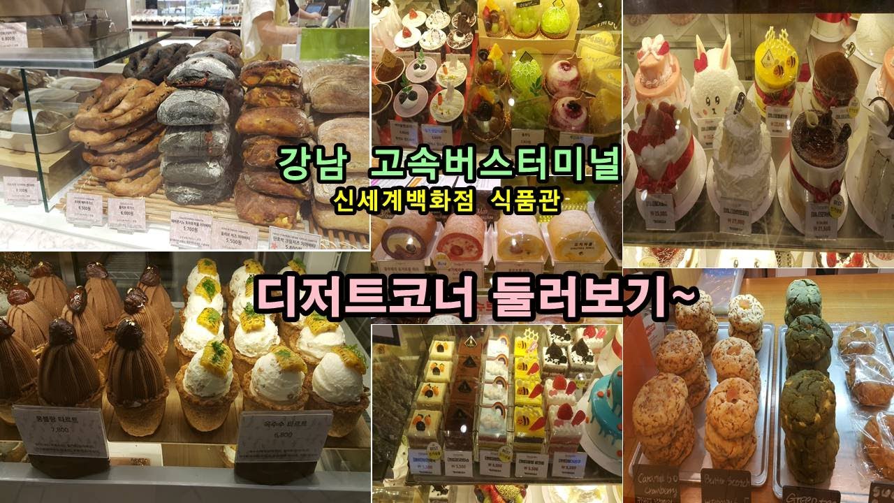 먹방브이로그강남 고속버스터미널 신세계백화점 식품관 디저트코너 구경하기~마카롱 케이크 빵 타르트 쿠키 크림 도넛 등등 진짜 디저트 신세계네~ Youtube