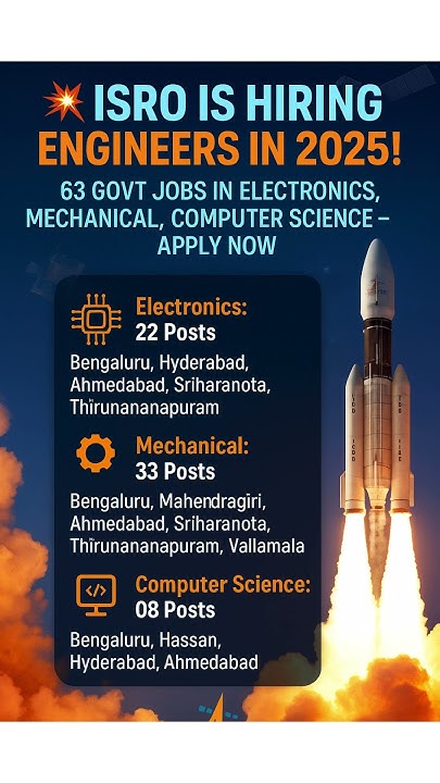 💥 ISRO Hiring Engineers 2025! ₹56,100 Govt Jobs | GATE 2024/2025 | B ...