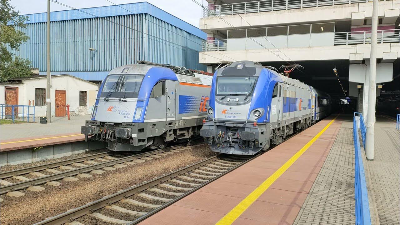 EU44-5 370 005+IC ODRA EU160-013+IC MEWA - planowy postój na stacji PKP INTERCITY - YouTube