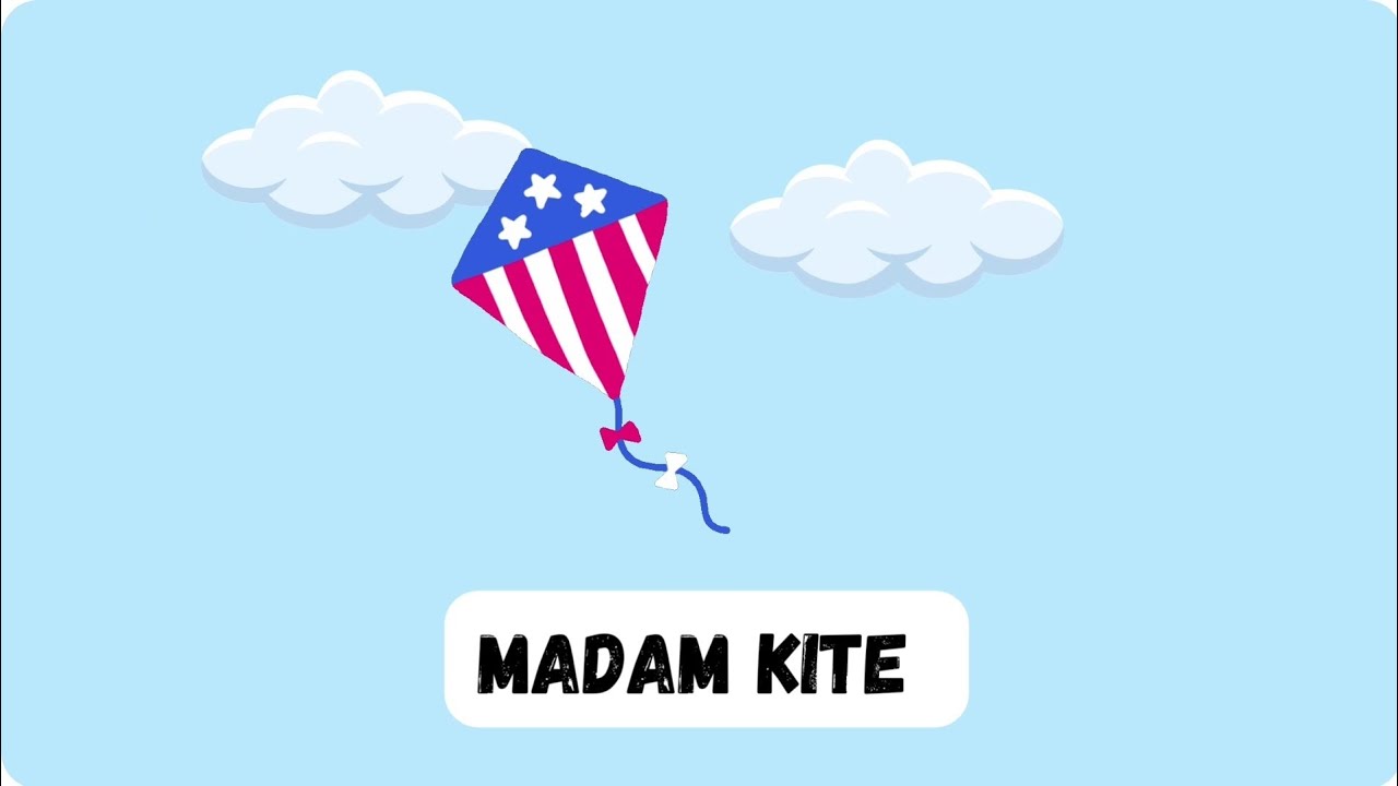 Madam kite nursery rhyme | Animated rhyme for kids | Madam kite flying ...