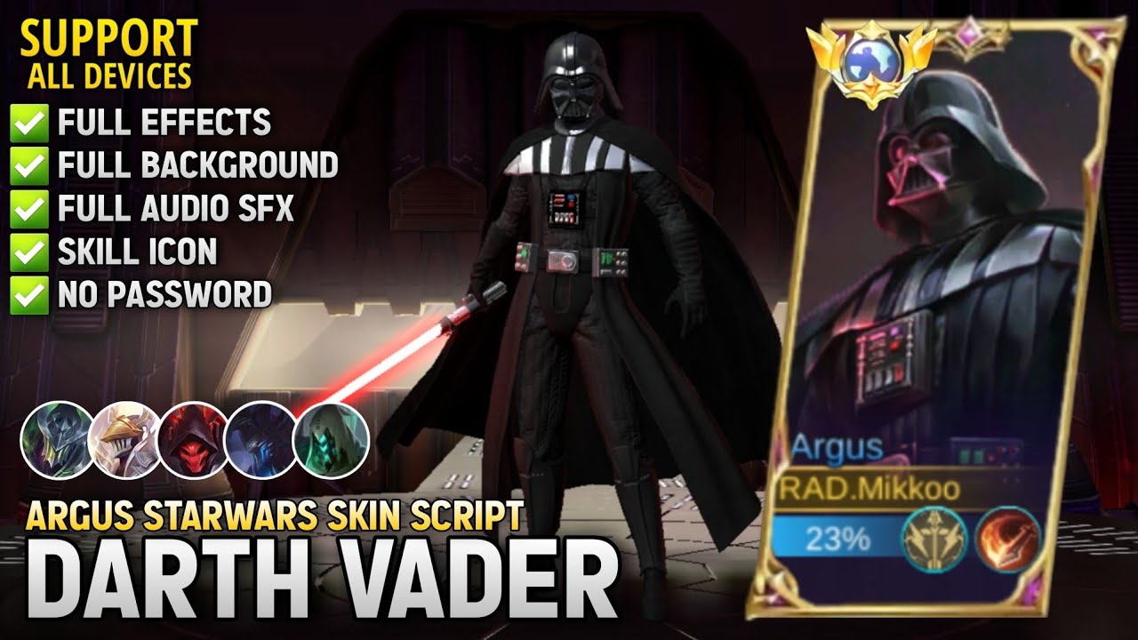 Argus Star Wars Skin Script No Password | Skill Icon + Audio | Darth ...