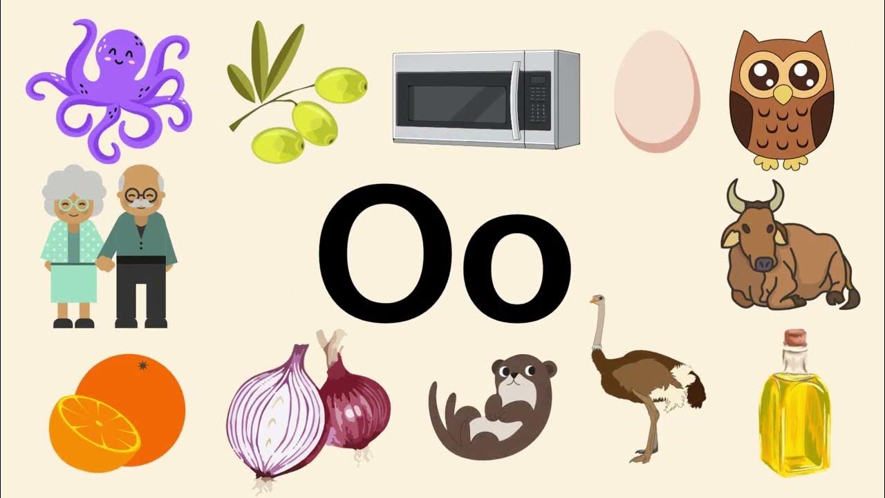 letter O o Phonic sound with vocabulary words - YouTube