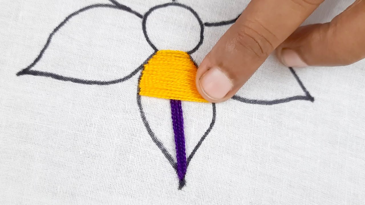 Hand Embroidery twisted lattice stitch amazing flower making process ...