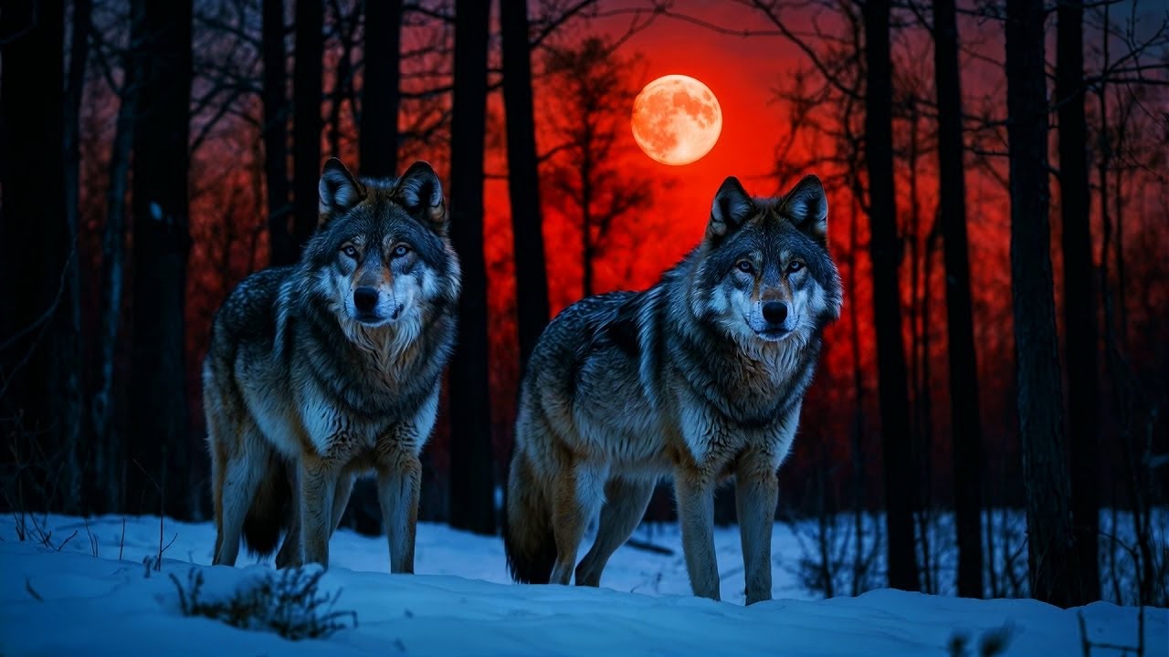 Wolves howling in the night. 🐺 8 hours of wolf sounds - YouTube