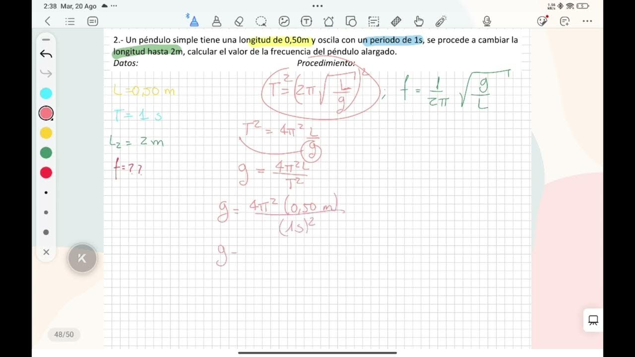 Ejercicio Péndulo Simple 3 - YouTube