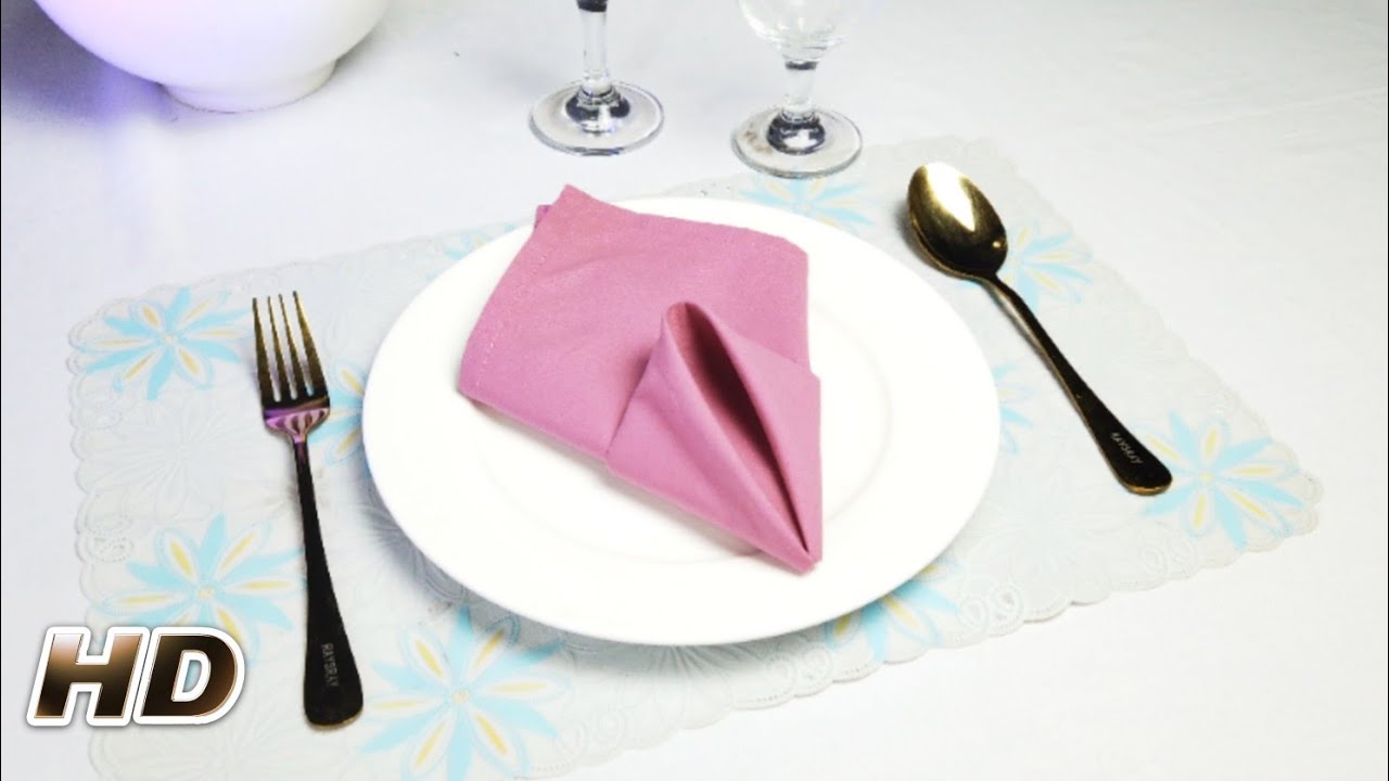 CONE IN THE PLATE NAPKIN FOLDING - YouTube
