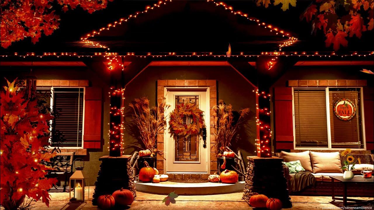 Cozy Fall Porch Ambience Nighttime Autumn Sounds Nature Sounds