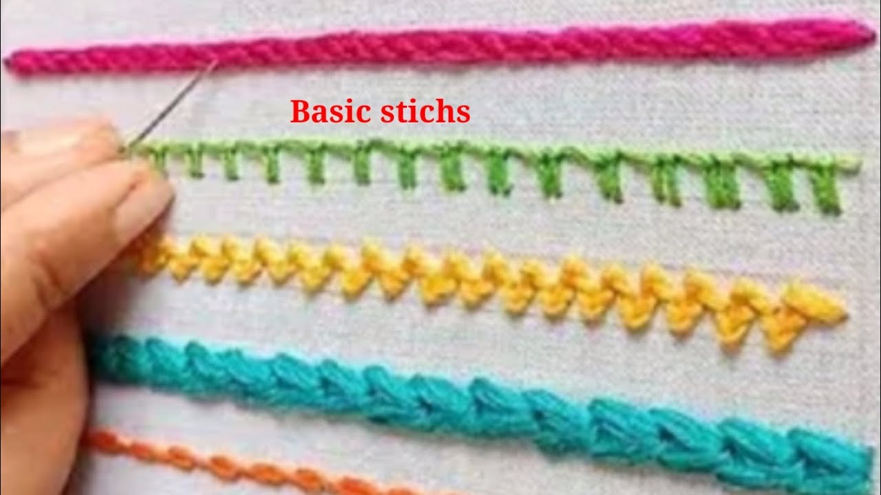 3 Basic Hand Embroidery Stitches Sampler for Absolute Beginners - YouTube