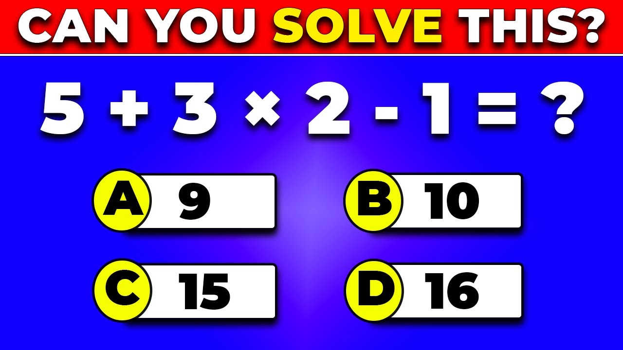 Can You Ace This Ultimate Math Quiz? 🔢30 Tricky Math Questions ️ - YouTube