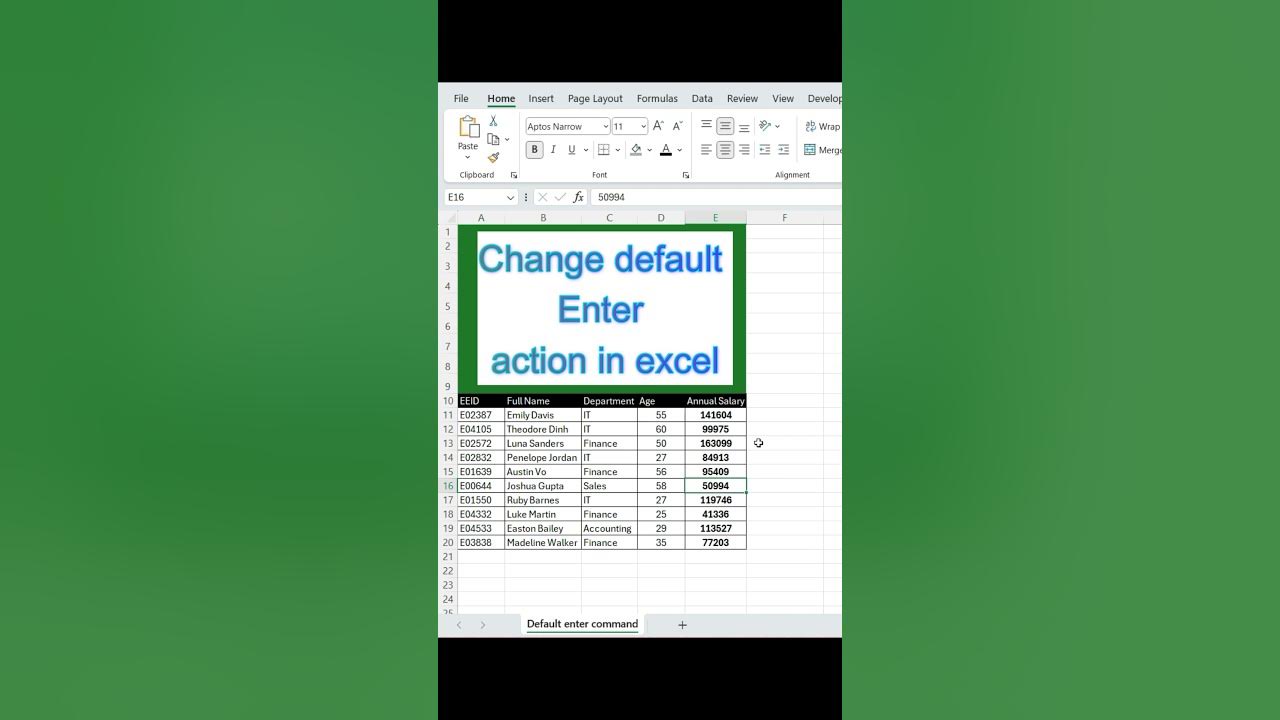 Customize Your Enter Key in excel #excel #exceltips #exceltricks # ...