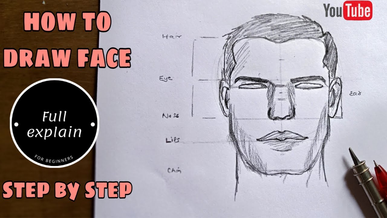 How to draw face || potrait || step by step || art tutorial || for ...