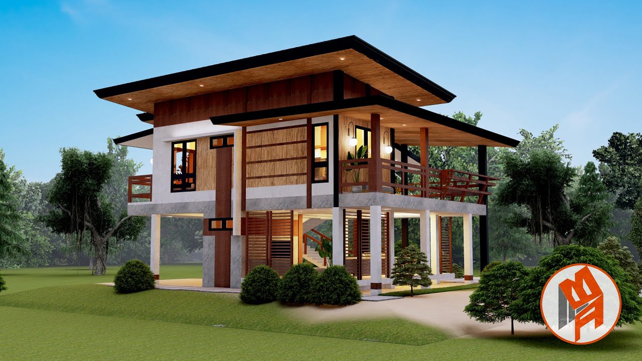 Modern Elevated Bahay Kubo Design | 2 Bedroom Small House 10x12M - YouTube