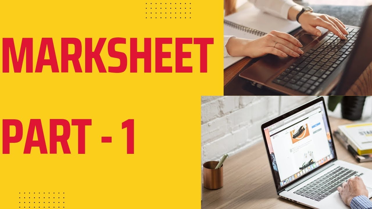 Marksheet Part 1excelrite Technology Youtube