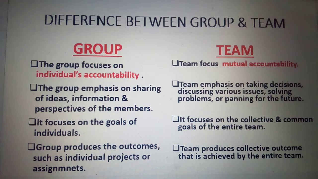 Difference Between Group & Team ☺☺☺ - YouTube