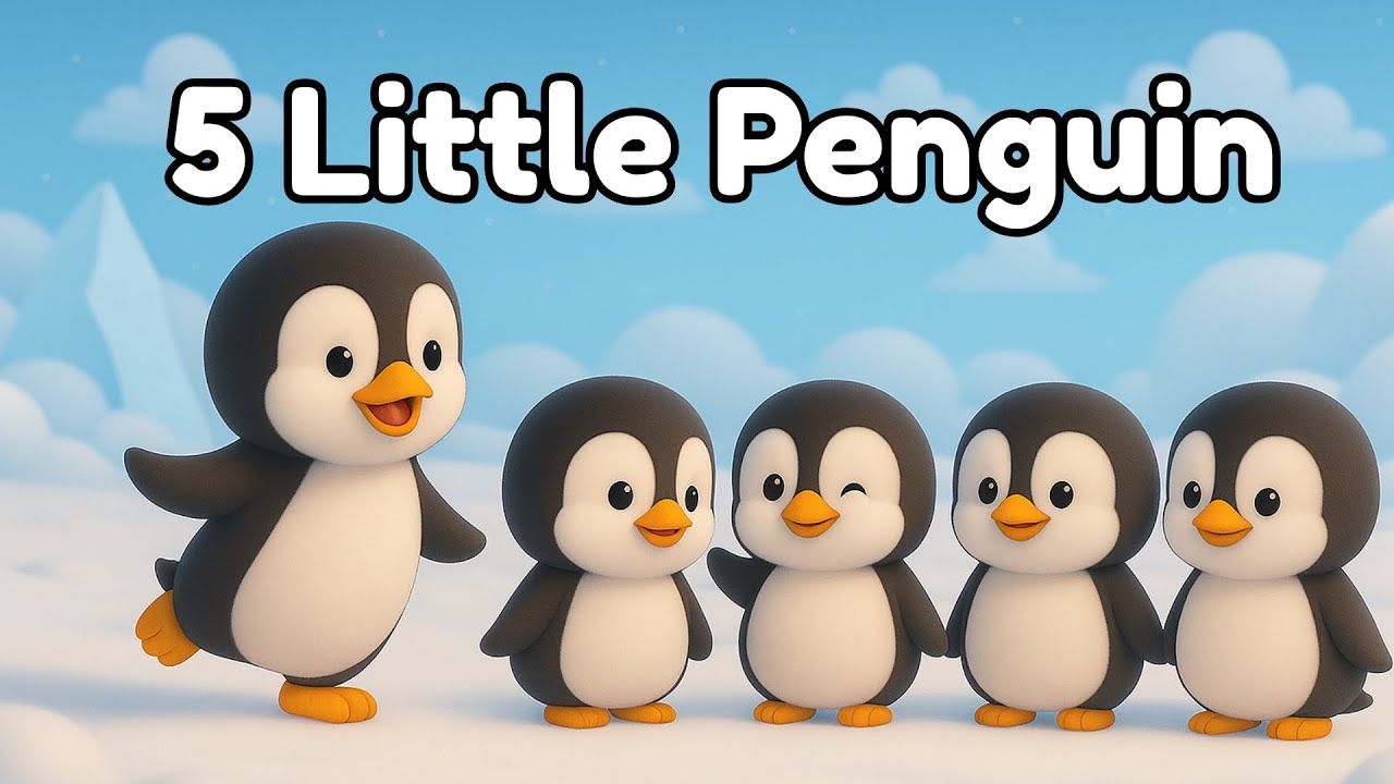 Five Little Penguins | Baby Learning Songs | Kids Songs & Rhymes - YouTube