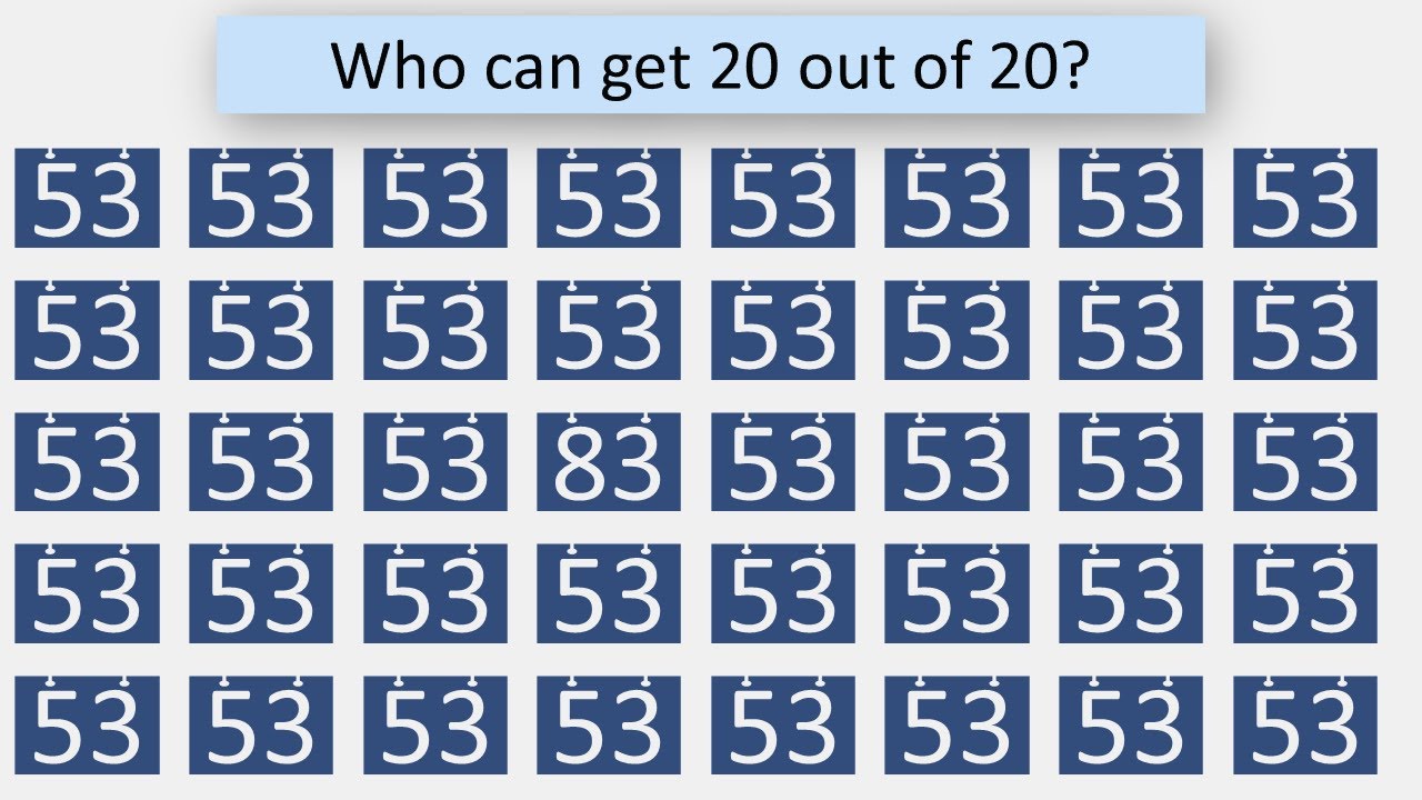 Find 20 out of 20 - YouTube