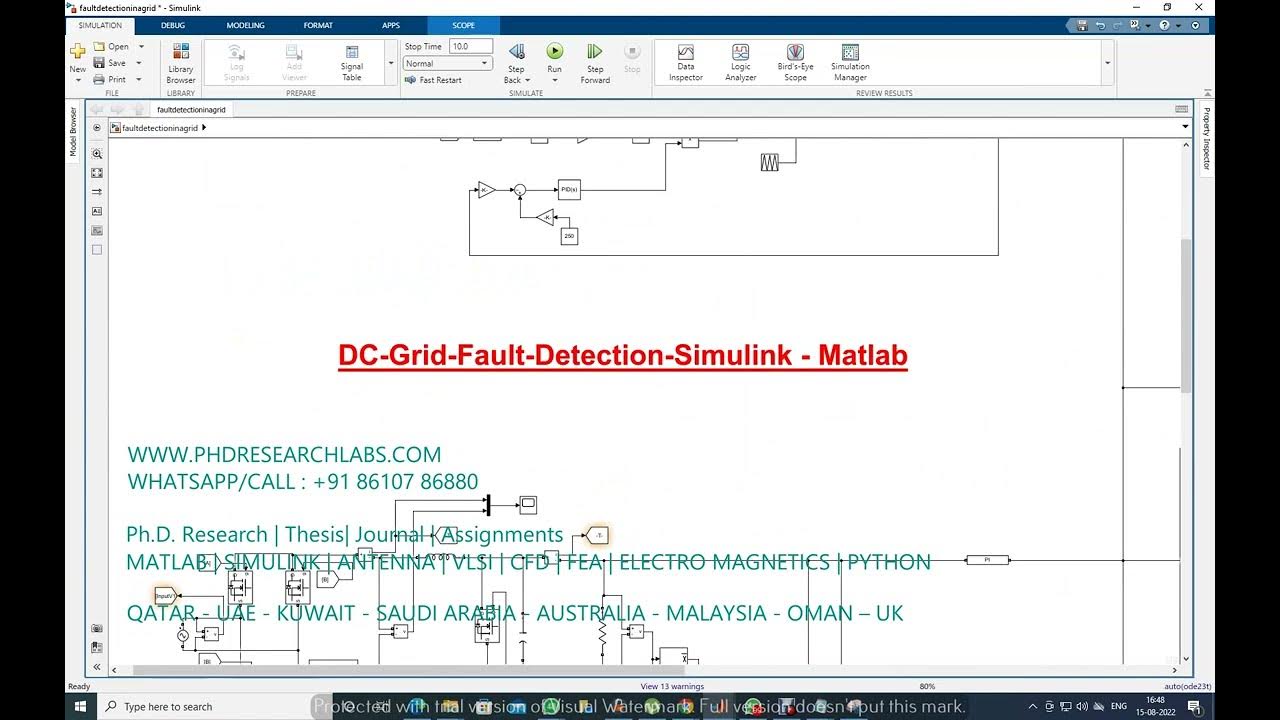 DC Grid Fault Detection Simulink - Matlab PhD Reseach - YouTube