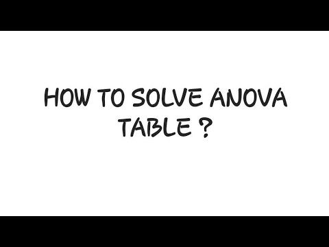 How to Solve ANOVA Table - YouTube