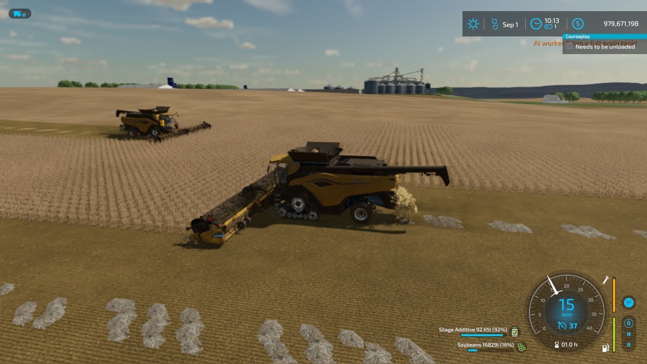 FS22 Last Soybean Harvest - YouTube