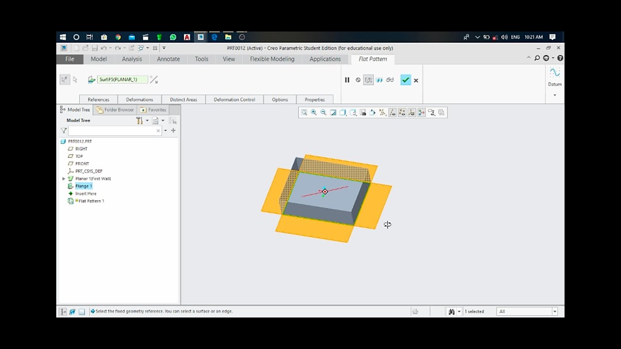 Video-18 How to use Flat pattern in creo parametric @CAD_Modeling ...