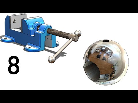 8- Project 15 |Bench Vise| SolidWorks Tutorial : handle stop knob /ball ...