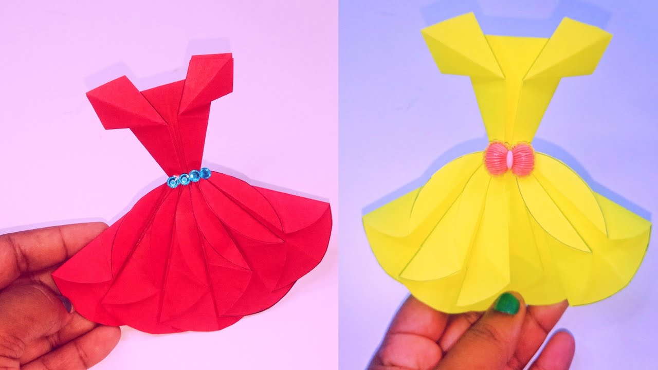 How to make paper dress I Paper dress making #paperdolldressup # ...